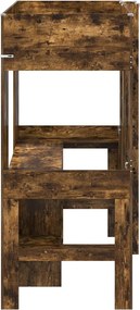 Rám patrové postele se stolem s policí Kouřový dub 75 x 190 cm 3410431