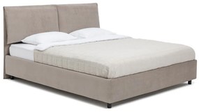 Čalouněná dvoulůžková postel taupe s úložným prostorem s roštem 180x200 cm Myra Pillow – Bonami Selection