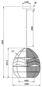 Přírodní závěsná lampa WOOOD Adelaide, ø 35 cm