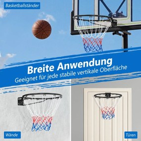 Costway Ø45 cm basketbalový koš s kroužkem a síťkou pro montáž