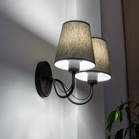 Nástěnná lampa MALBO 2xE27/15W/230V šedá/černá