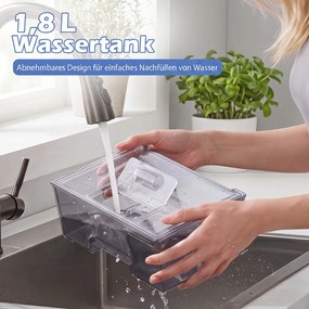 Costway Stroj na ledové kostky pro čisté půlměsícové ledové kostky 12 kg/den 16