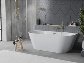 Mexen Oval Slim volně stojící přisazená vana 170 x 80 cm, bílá, přepad zlatý - 52661708000-50