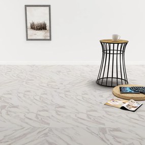 Samolepicí podlahové desky 20 ks PVC 1,86 m² bílý mramor,  330176