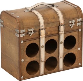 Box na víno truhla Antique z hnědého MDF – 42*21*37 cm
