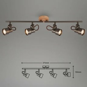 Briloner 2872-045 - LED Bodové svítidlo TAHUN 4xGU10/5W/230V 3000K hnědá