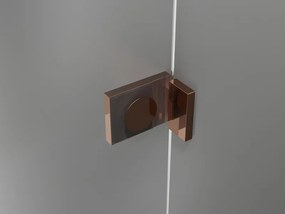 Mexen Lunar-B, výklopný sprchový kout pravý 100 x 90 cm, 8mm čiré sklo, profil růžové zlato, 832-100-090-60-00-P