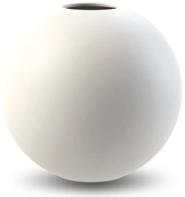 COOEE Design Kulatá váza Ball White 10 cm, bílá barva, keramika