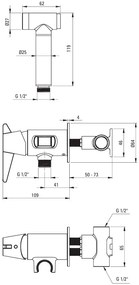 Deante Temisto, podomítková bidetová baterie, černá matná, DEA-BQT_N34M