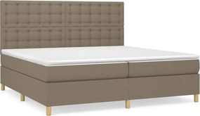 Box spring postel s matrací taupe 200x200 cm textil 3142685