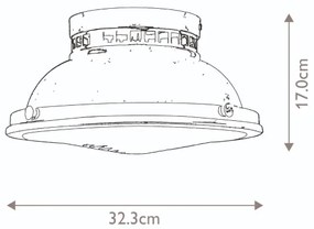 Hinkley HK-AMELIA-F-M-RB - Stropní svítidlo AMELIA 2xE27/40W/230V černá/bronzová