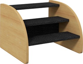 PawHut schody pro psy 3 stupně do 10 kg, protiskluzové schody pro malé psy s bočnicí, schody pro kočky z dubového dřeva | Aosom.de