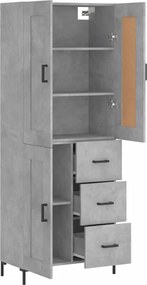 Skříň highboard betonově šedá 69,5x34x180 cm kompozitní dřevo 3200005