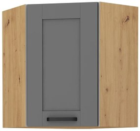 Horní rohová kuchyňská skříňka Lucid 58 x 58 GN 72 1F (dub artisan + dustgrey). 1045600
