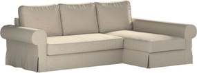 Potah na pohovku IKEA Backabro rozkládací se šezlongem barva béžová látka pletený vzor