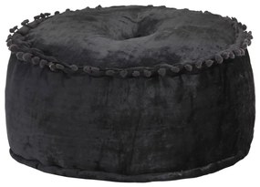 Kulatý taburet samet 40 x 20 cm antracitový 287565
