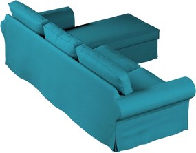 Potah na pohovku IKEA Ektorp 2-místná s lenoškou barva modrá látka pletený vzor