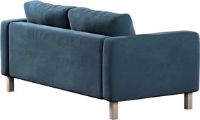 Potah na pohovku IKEA  Karlstad 2-místná, nerozkládací, krátký barva modrá látka lesklé, sametová