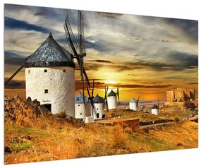 Obraz větrných mlýnů (90x60 cm)