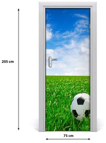 Fototapeta samolepící dveře fotbal na louce 75x205 cm