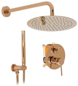 Rea Lungo - Podomítkový sprchový set, růžová-zlatá, REA-P4111
