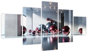 Obraz -  3D prostor s koulemi II. (125x70 cm)
