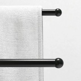 HOMCOM Volně stojící stojan na ručníky 2-podlažní, kovový držák na ručníky do koupelny, 50Š x 18,5H x 85V cm, černý | Aosom