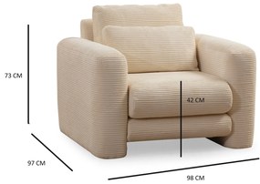 Atelier del Sofa Křeslo Lily Beige - Wing, Béžová