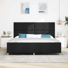 Rám postele s čelo Černá 200 x 200 cm textil 3344832