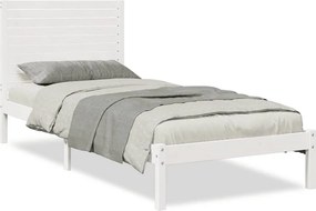 Prodloužený rám postele bez matrace bílý 90 x 210 cm masiv 3309296