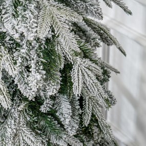 HOMCOM Umělý vánoční stromeček 180 cm, stromek jako živý s 600 hustými větvemi, umělý sníh, automatické otevírání