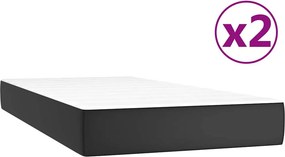 Box spring postel s matrací černá 200x200 cm umělá kůže 3144279