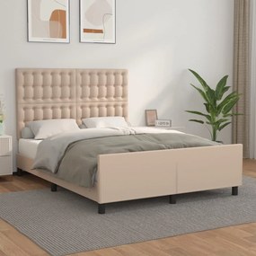 Rám postele s čelem cappuccino 140x190 cm umělá kůže 3125572