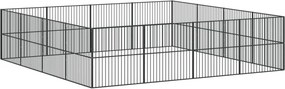 Ohrádka pro psy 16 panelů černá pozinkovaná ocel 3209555