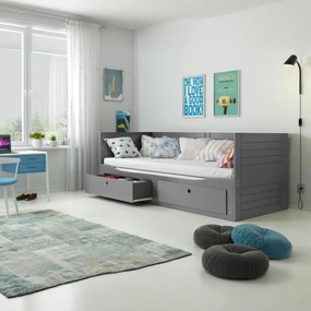 SMB Rozkládací postel s matrací HERME, 80-160x200 cm Dekor: Bílá