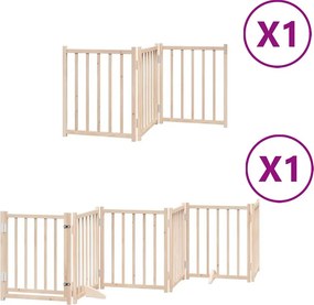Zábrana pro psy s dvířky skládací 9 panelů 450 cm topol 3155697