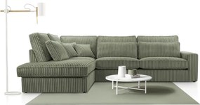 Rohová sedací souprava LINCOLN LUX, levá, zelená (Tilia 37)