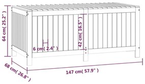 Petromila Zahradní úložný box šedý 147 x 68 x 64 cm masivní borové dřevo