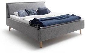 Čalouněná postel deria s úložným prostorem 140 x 200 cm šedá MUZZA