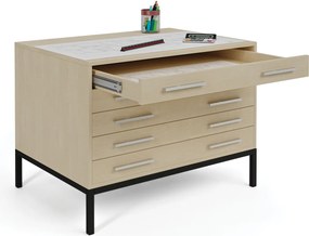 Skříň na výkresy, 5 zásuvek A0, sokl, bílá
