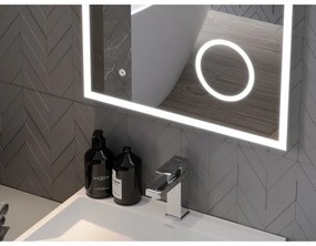 Mexen Kala podsvícené koupelnové zrcadlo s kosmetickým zrcátkem 60 x 80 cm, LED 6000K, ventilátor - 9820-060-080-611-00