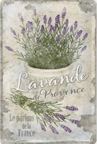 Plechová retro cedule Levande de Provence levandule