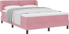 Postel s boxspringem s čelo Růžová 160 x 200 cm samet 3340453