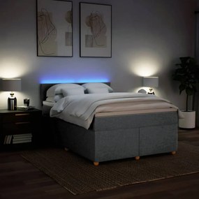 Box spring postel s matrací světle šedá 140 x 190 cm textil 3288975