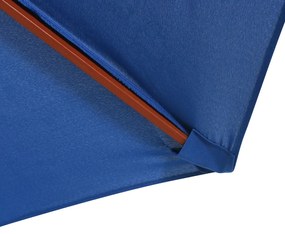 Slunečník s dřevěnou tyčí 300 x 258 cm modrý - Default Title