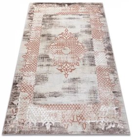 koberec CORE W9797 Rám, růžice strukturální dvě úrovně rouna, béžov velikost 200x290 cm | krásné koberce cz