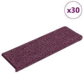 Schodové rohože 30 ks 65 x 21 x 4 cm tmavě fialové s obdélníkovým okrajem 3365837