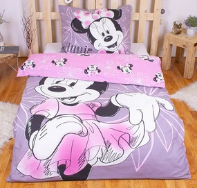 Dětské bavlněné povlečení Minnie Grey 140x200+70x90