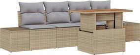 Sada zahradních pohovek 5 ks Beige a šedá 3349895