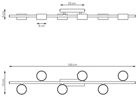 Stropní svítidlo BET 6xGX53/12W/230V černá